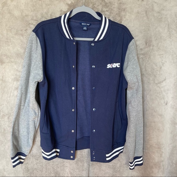 Sport-Tek | Jackets & Coats | Navy Blue And Gray Varsity Baseball ...